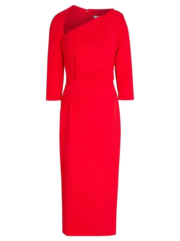 Safiyaa Duan Stretch-crepe Midi Dress - Red