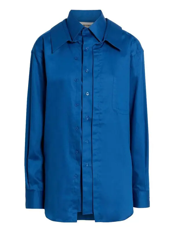 BETTTER Layered Cotton-blend Poplin Shirt - Cobalt Blue