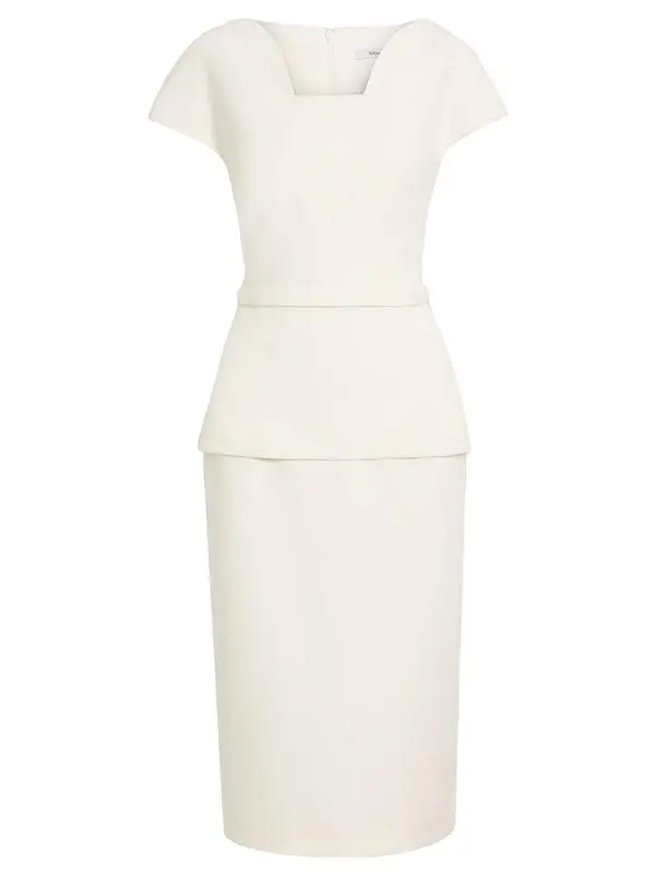 Safiyaa Paneled Stretch-crepe Midi Dress - Ivory