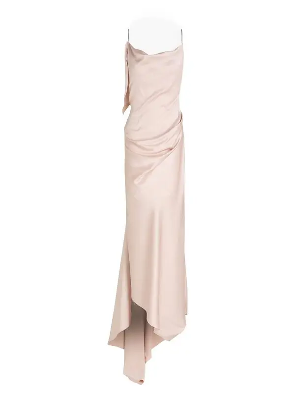 Victoria Beckham Asymmetric Draped Gown - Blush