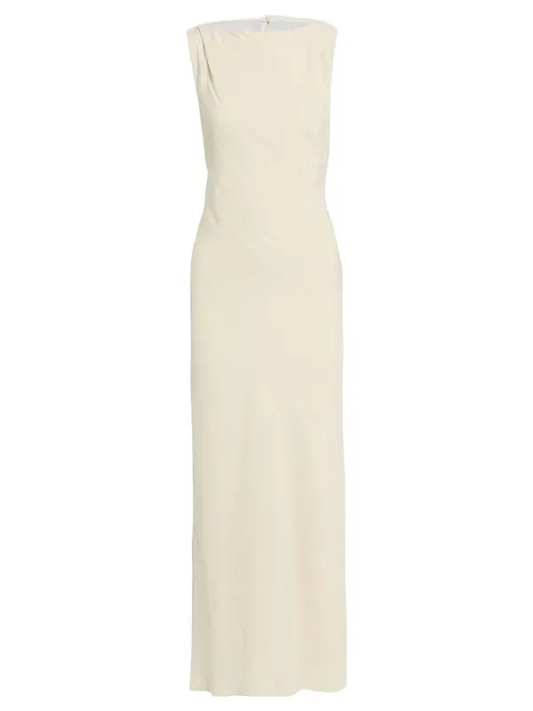 ST. AGNI Cutout Tencel And Linenblend Maxi Dress - Cream