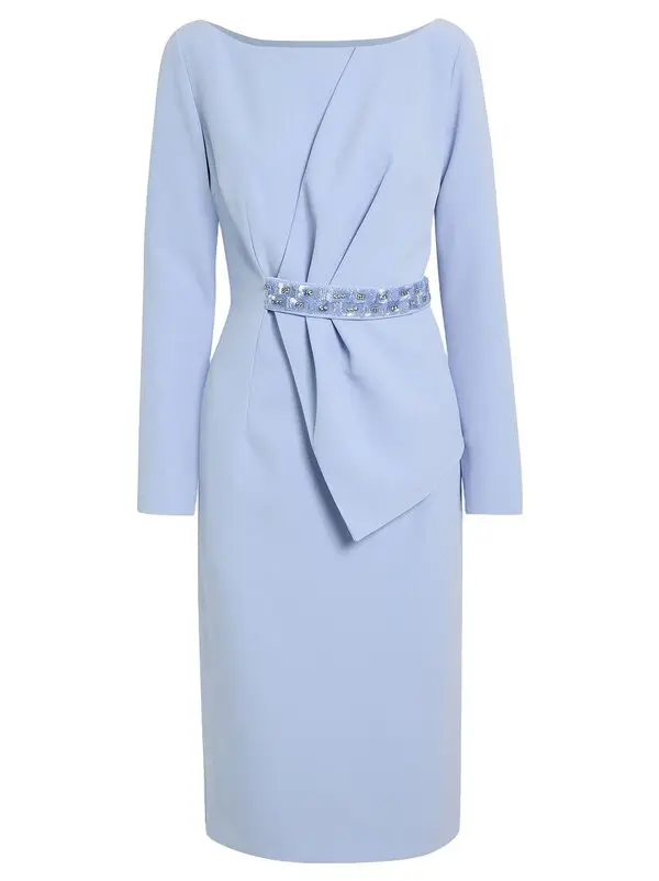 Safiyaa Torquay Embellished Crepe Dress - Light Blue