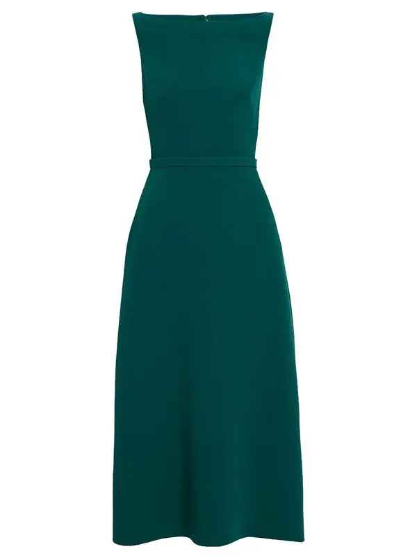 Safiyaa Grena Crepe Midi Dress - Forest Green
