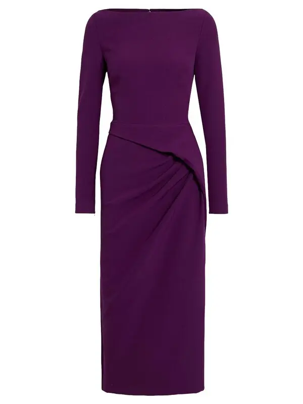 Safiyaa Craina Draped Crepe Midi Dress - Violet