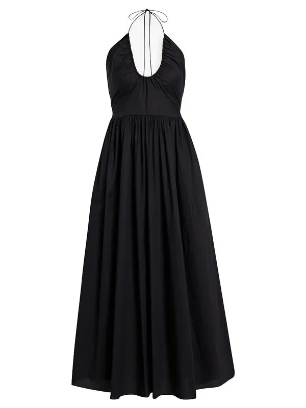 Matteau Cotton-poplin Halterneck Maxi Dress - Black