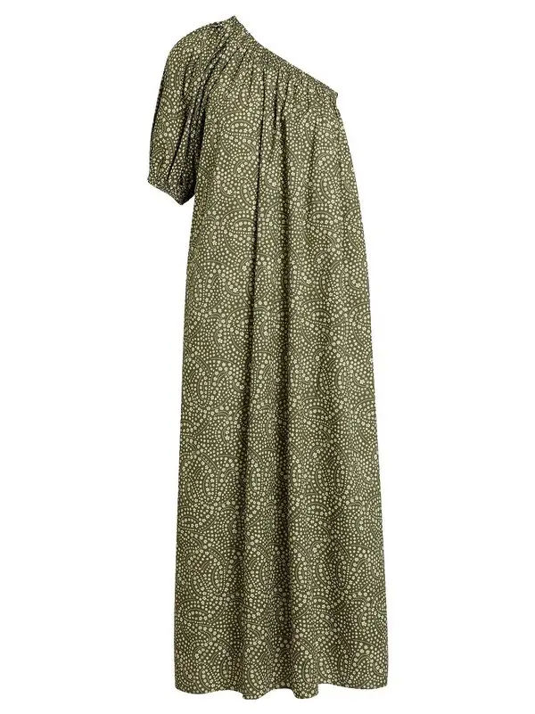 Matteau Floral-print Cotton-poplin Maxi Dress - Leaf Green