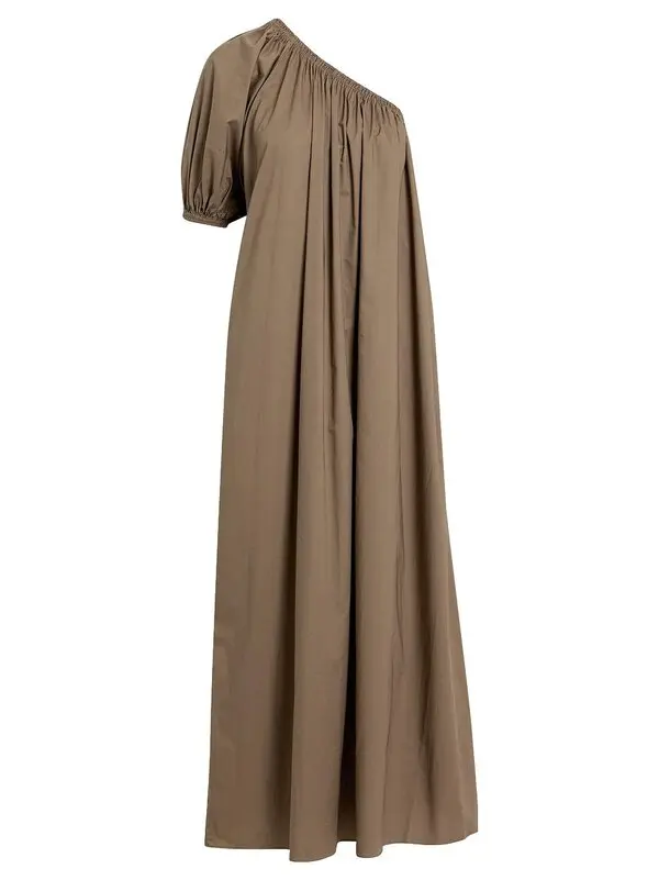 Matteau One-shoulder Cotton-poplin Maxi Dress - Taupe