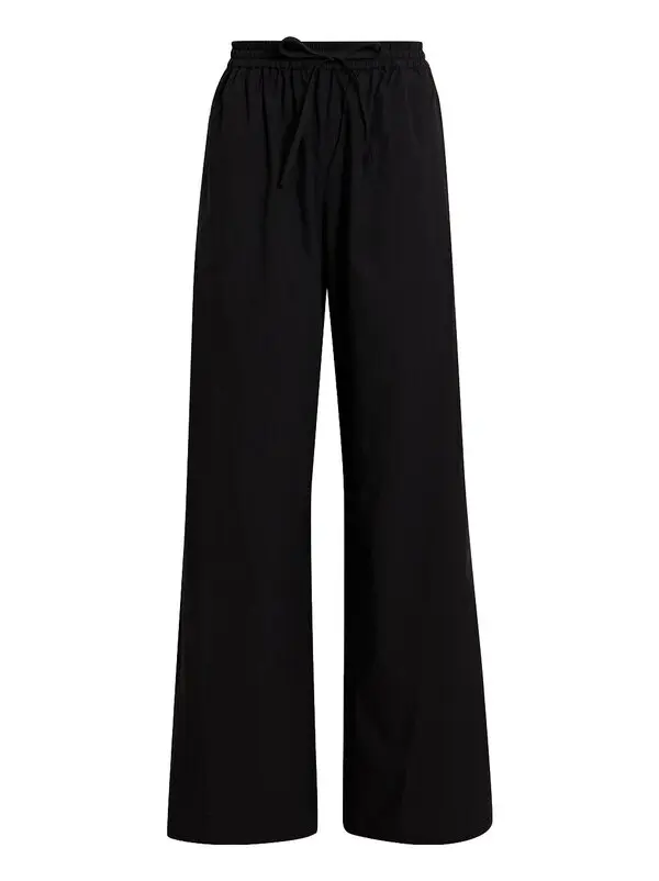 Matteau Cotton-poplin Wide-leg Pants - Black