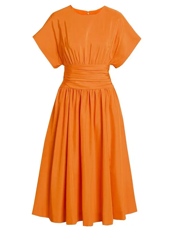 Carolina Herrera Cotton-blend Faille Midi Dress - Orange