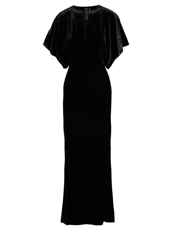 Norma Kamali Obie Stretch-velvet Gown - Black