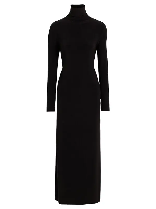 Norma Kamali Stretch-jersey Turtleneck Maxi Dress - Black