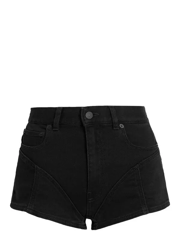 MUGLER Scuba-paneled Denim Shorts - Black