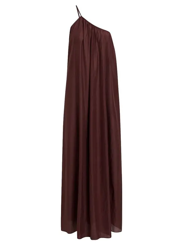 Matteau One-shoulder Cotton And Silk-blend Maxi Dress - Burgundy