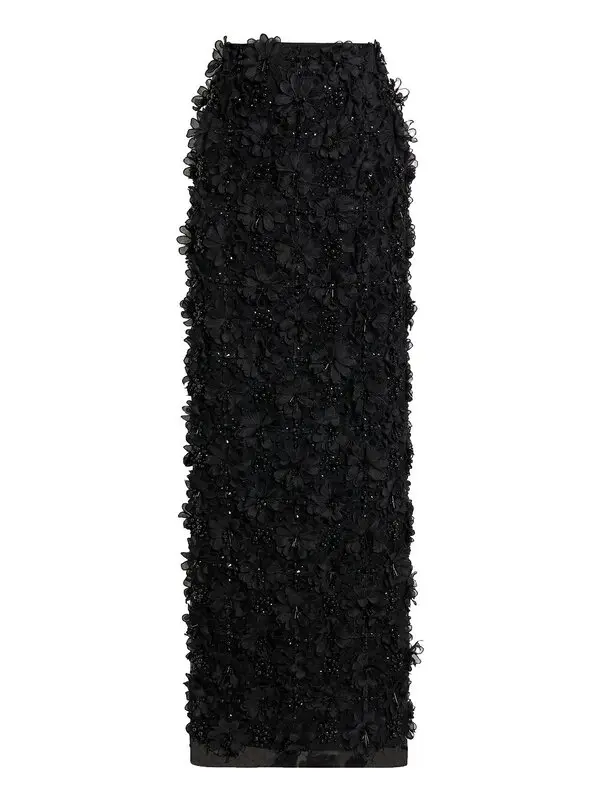 Carolina Herrera Embellished Tulle Maxi Skirt - Black