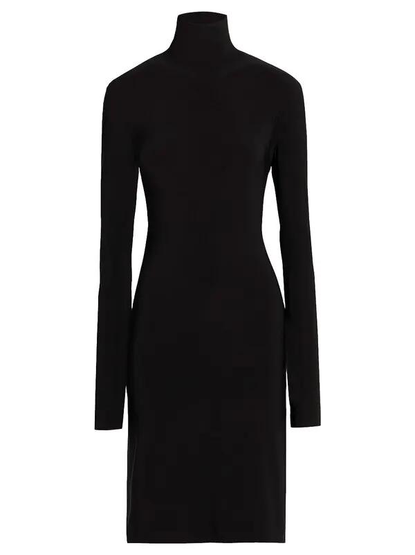 Norma Kamali Stretch-jersey Turtleneck Dress - Black
