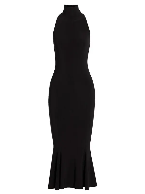 Norma Kamali Stretch-jersey Halterneck Midi Dress - Black