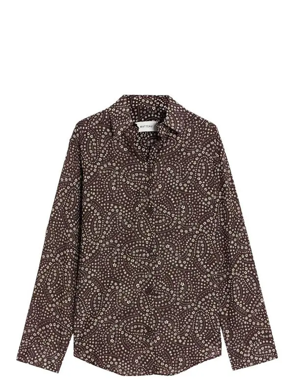 Matteau Floral-print Cotton And Silk-blend Shirt - Chocolate