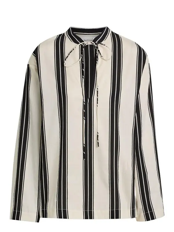 Matteau Striped Cotton-blend Blouse - Ecru