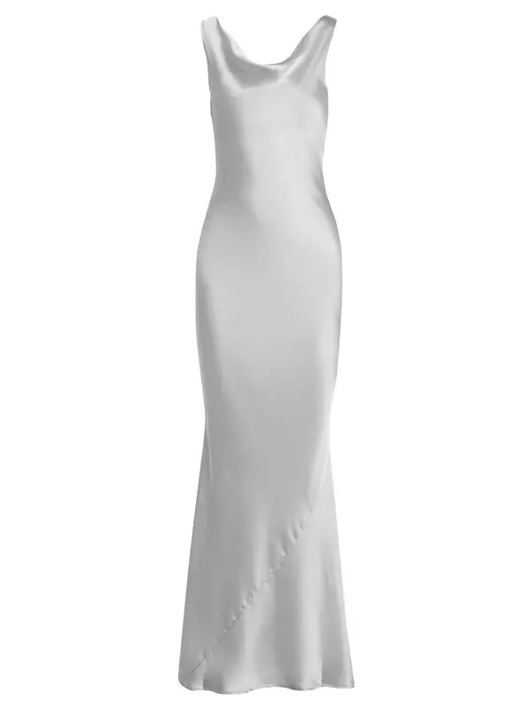Norma Kamali Maria Draped Gown - Silver