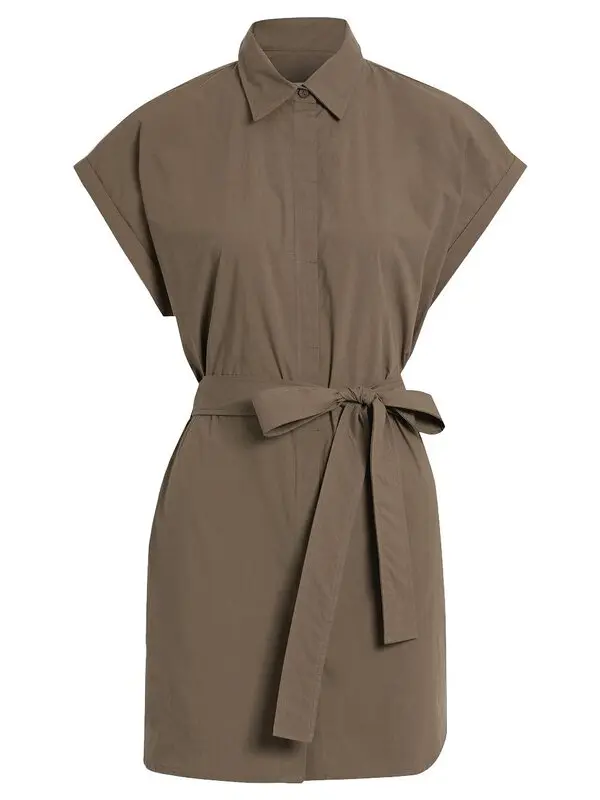 Matteau Cotton-poplin Mini Shirt Dress - Army Green