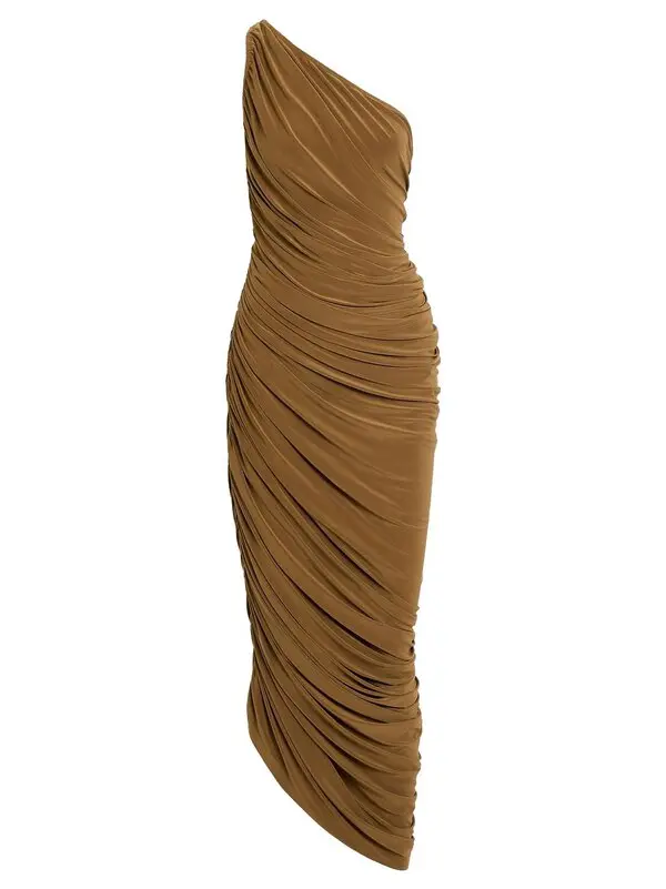 Norma Kamali Diana One-shoulder Gown - Camel