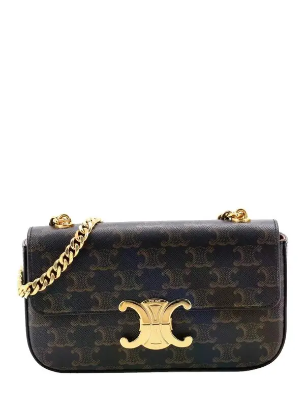 Celine Triomphe Coated Canvas Small Shoulder Bag - Brown