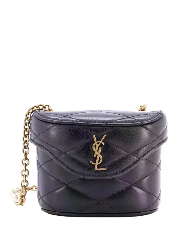 Saint Laurent June Box Bag Quilted Leather Micro Shoulder Bag - Black