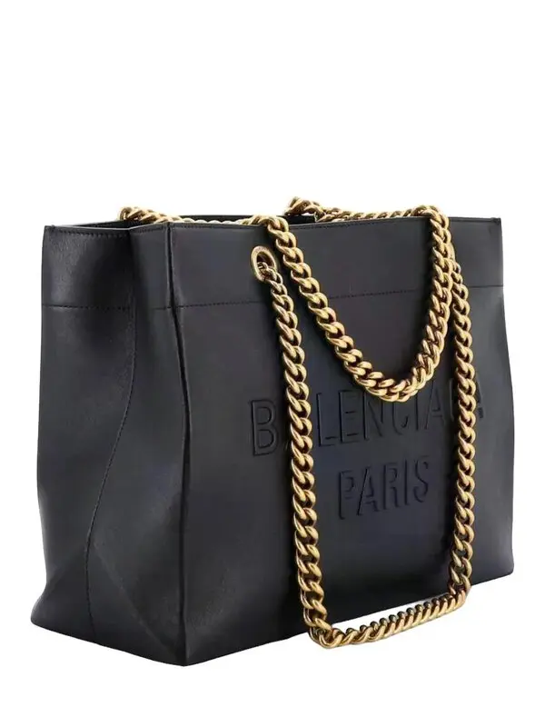 Balenciaga Duty Free Chain Leather Medium Tote - Black