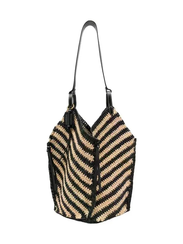 Isabel Marant Tampa Striped Shoulder Bag - Black