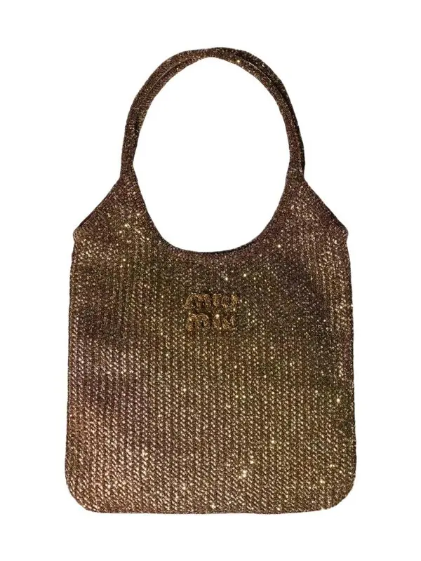 Miu Miu Sequin Mesh Bag - Brown