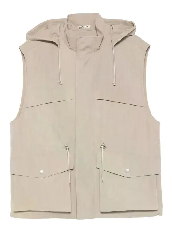 Auralee Hooded Pocket Gilet - Neutrals