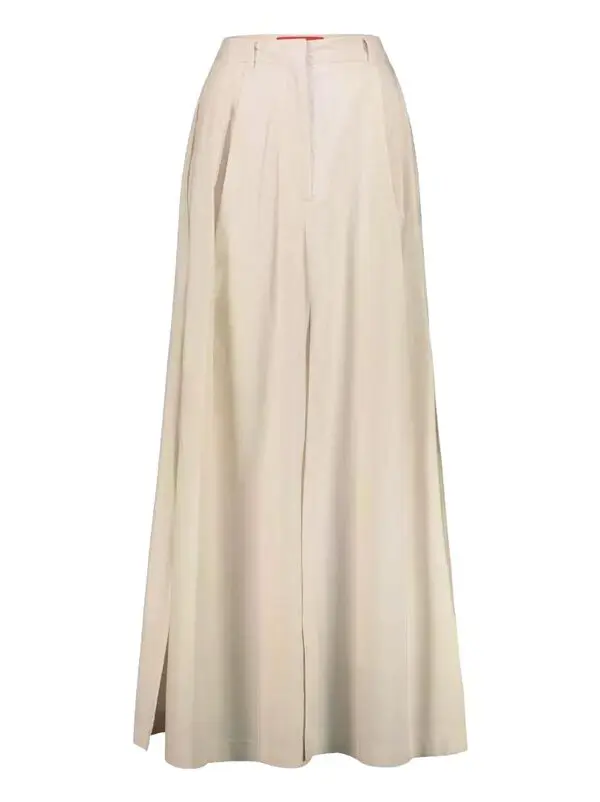 THELATEST Slit-detail Cotton Midi Skirt - Neutrals