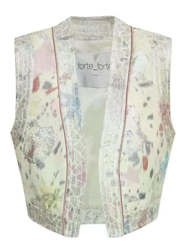 FORTE_FORTE Floral-print Cropped Waistcoat - Neutrals