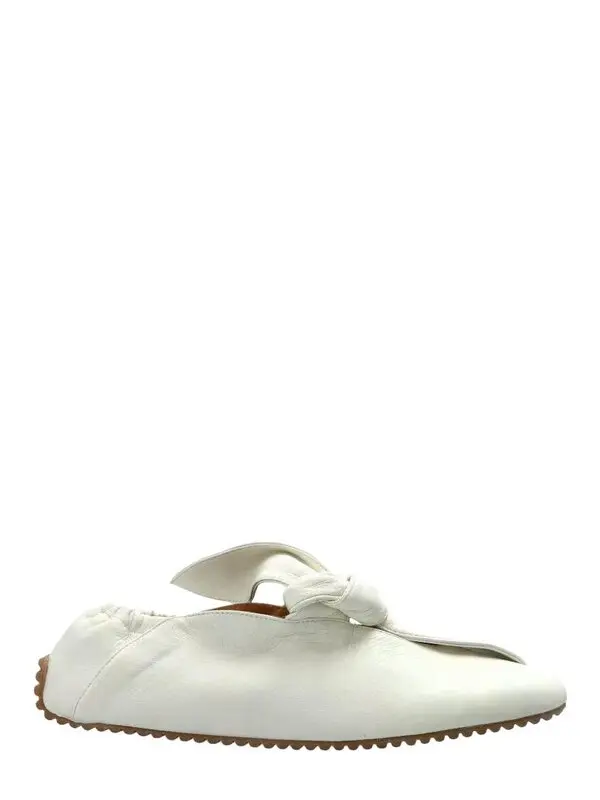 ODISSI Tess Knotted Leather Sneakers - White