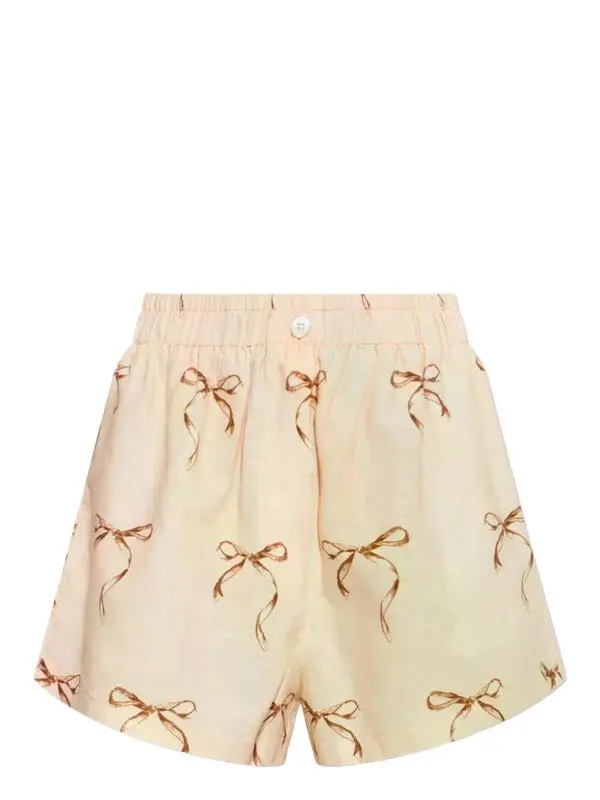 FORTE_FORTE Bow-print Shorts - Neutrals