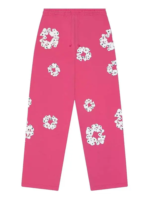 DENIM TEARS Rhinestone-embellished Cotton Track Pants - Pink