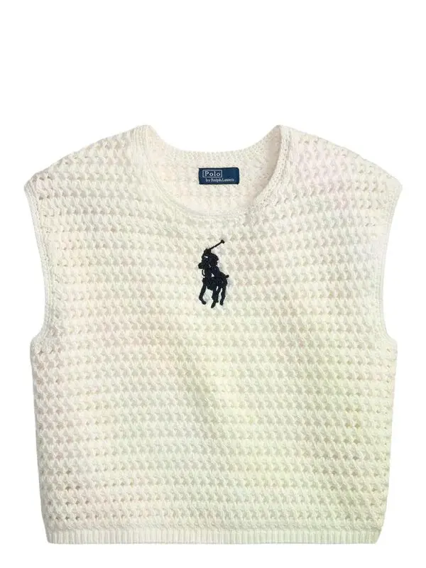 Polo Ralph Lauren Crochet Knit Vest - White