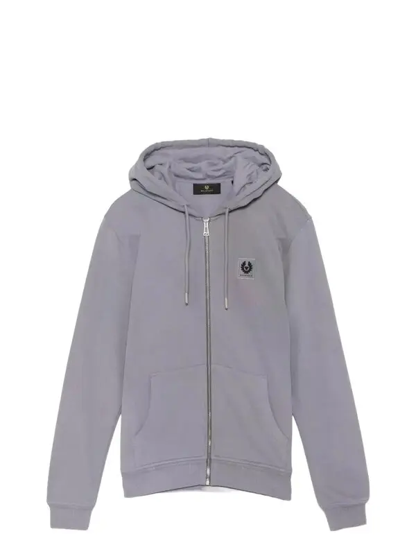 Belstaff Logo-patched Zip-up Hoodie - Purple
