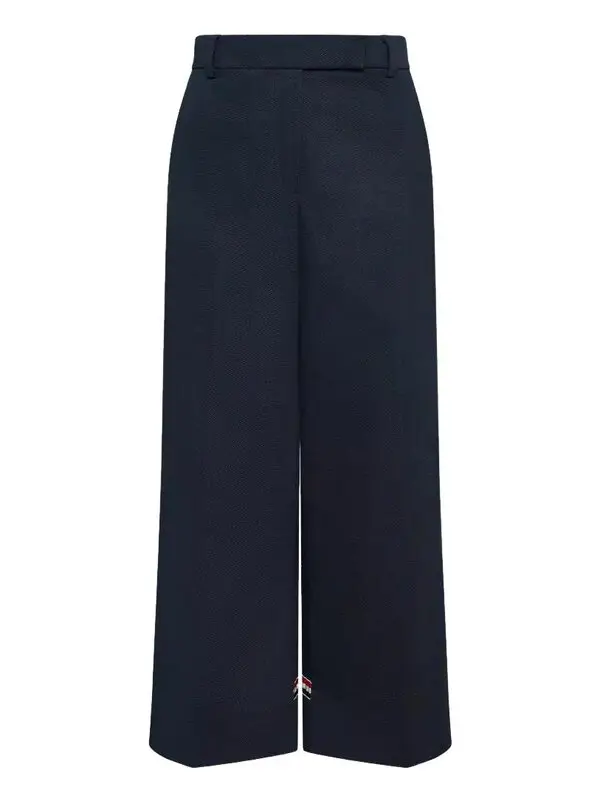 Thom Browne Flat-front Cropped Trousers - Blue
