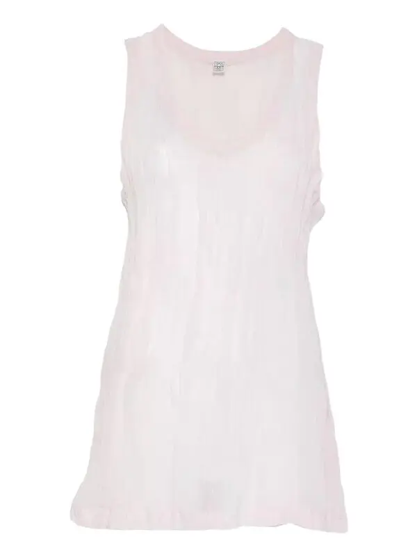 TOTEME Crinkled Gauze Tank Top - Pink
