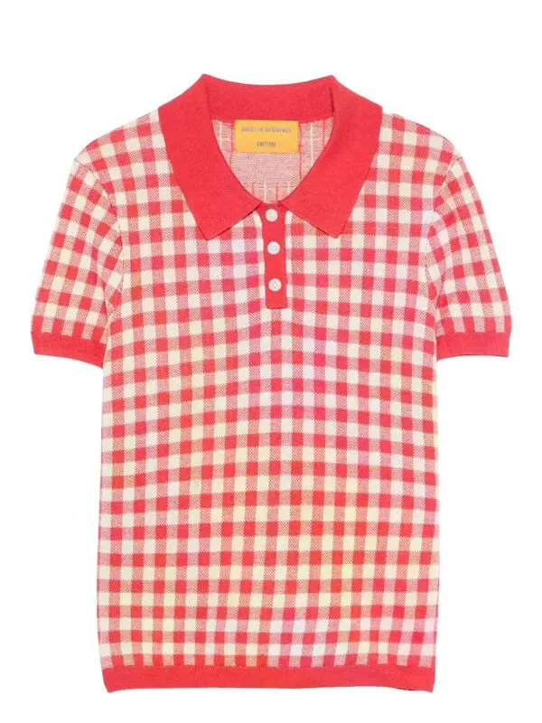 Guest In Residence Gingham Short-sleeve Top - Red
