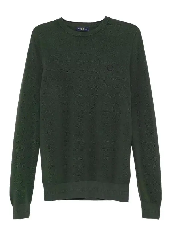 Fred Perry Piqué Stitch Sweater - Green