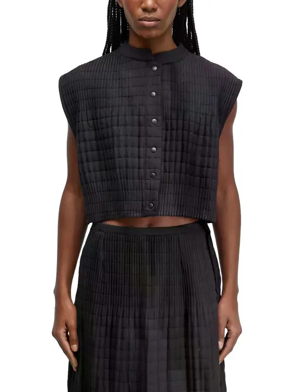 OSKLEN Pleated Quilted Waistcoat - Black