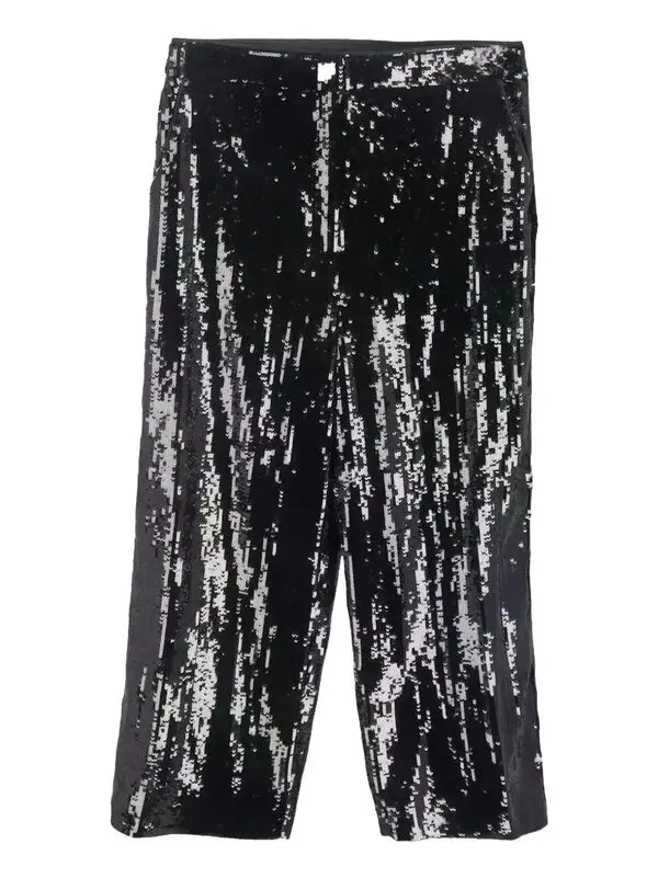 Theory Sequined Straight-leg Trousers - Black