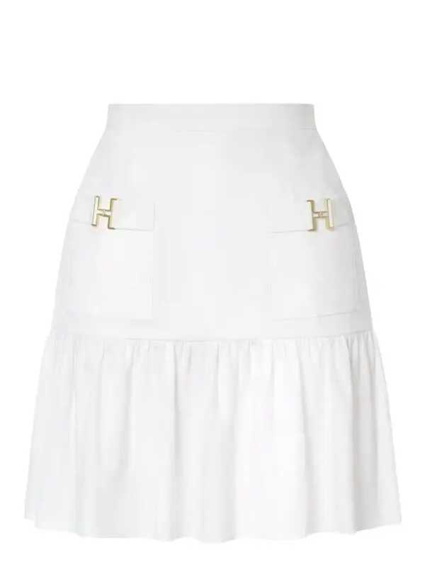 Elisabetta Franchi Embellished High-waisted Mini Skirt - White