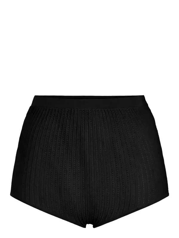 Elisabetta Franchi Knit Shorts With Tubular Trimmings - Black