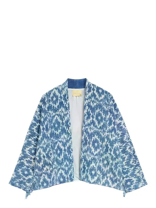 Momoni Ara Printed Jacket With Tassels - Blue
