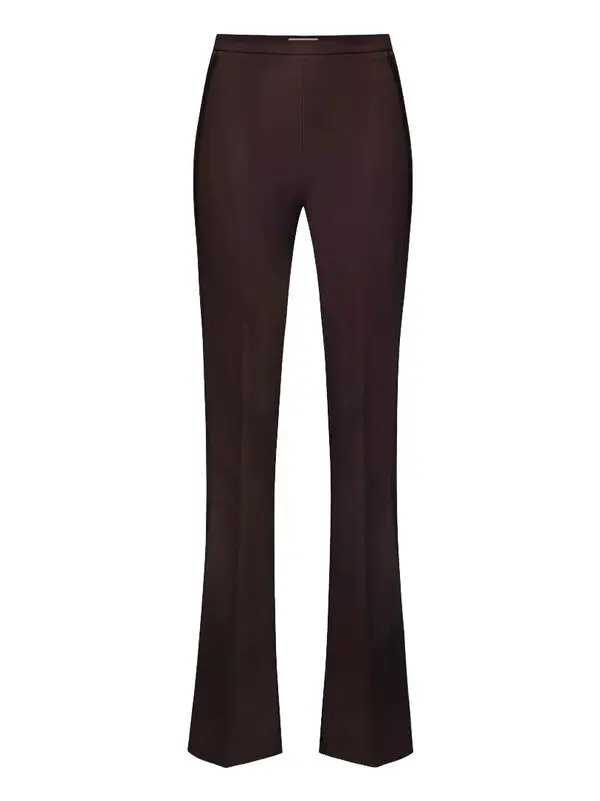 Elisabetta Franchi Satin Band Bootcut Trousers - Brown