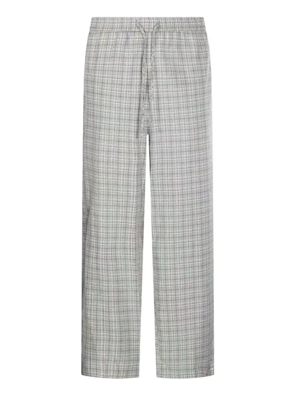 DUNST Checkered Trousers With Drawstring - Neutrals