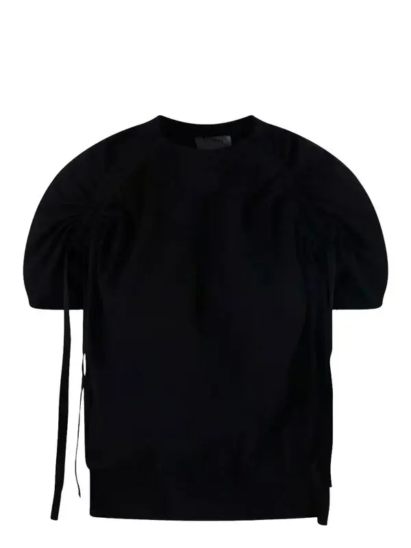 NUDE Gathered-sleeve T-shirt - Black